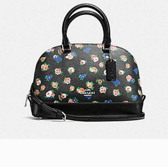 Coach | Bags | Coach Tea Rose Black Domed Satchel | Poshmark